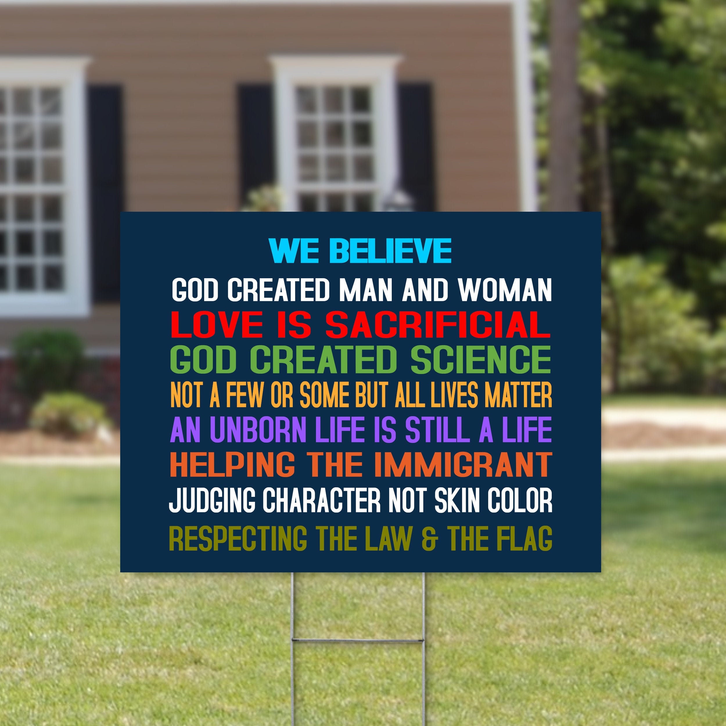 We Believe red White & Blue Conservative Yard Sign - Etsy