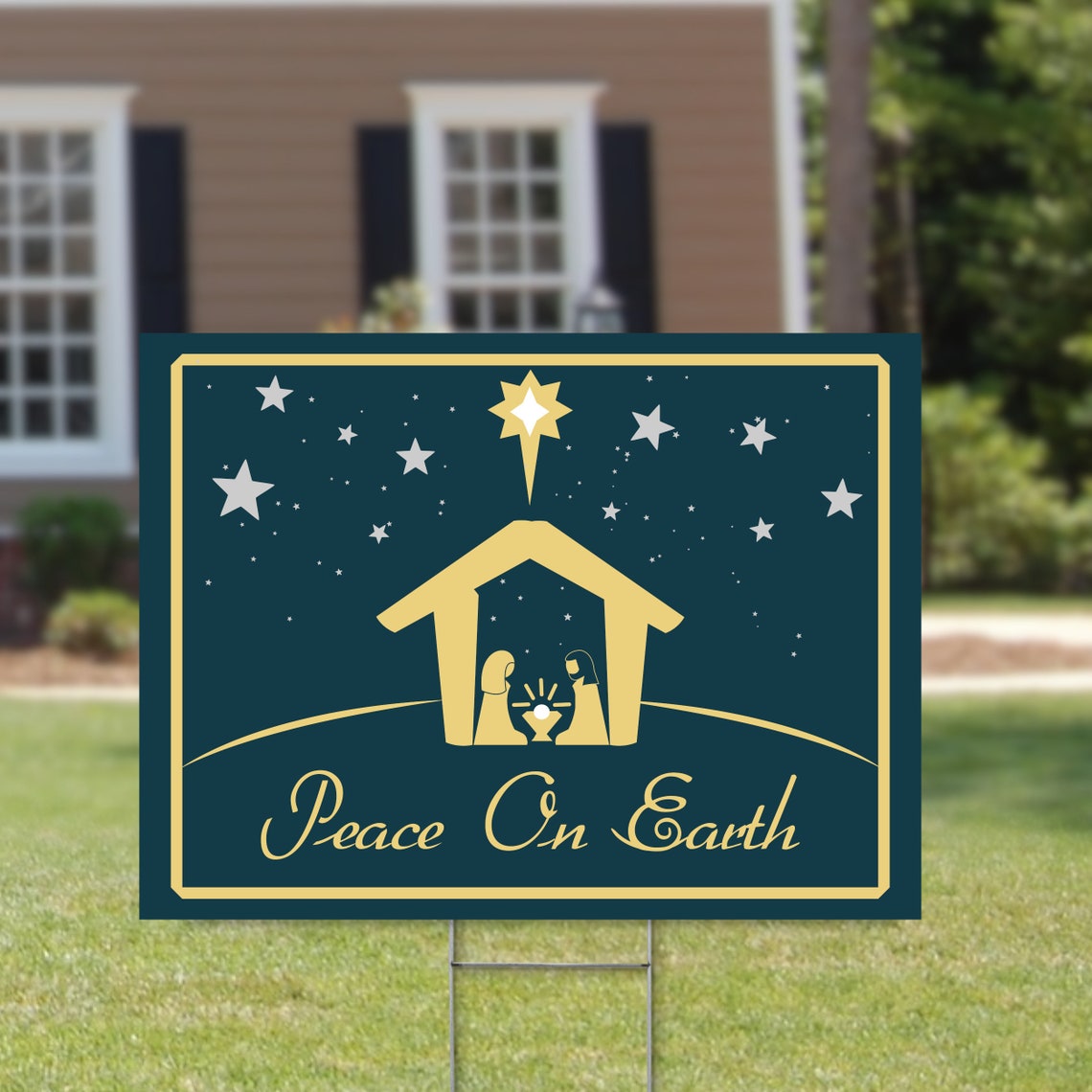 Peace on Earth! Inspirational Christian Yard Sign, Jesus is the Reason ...