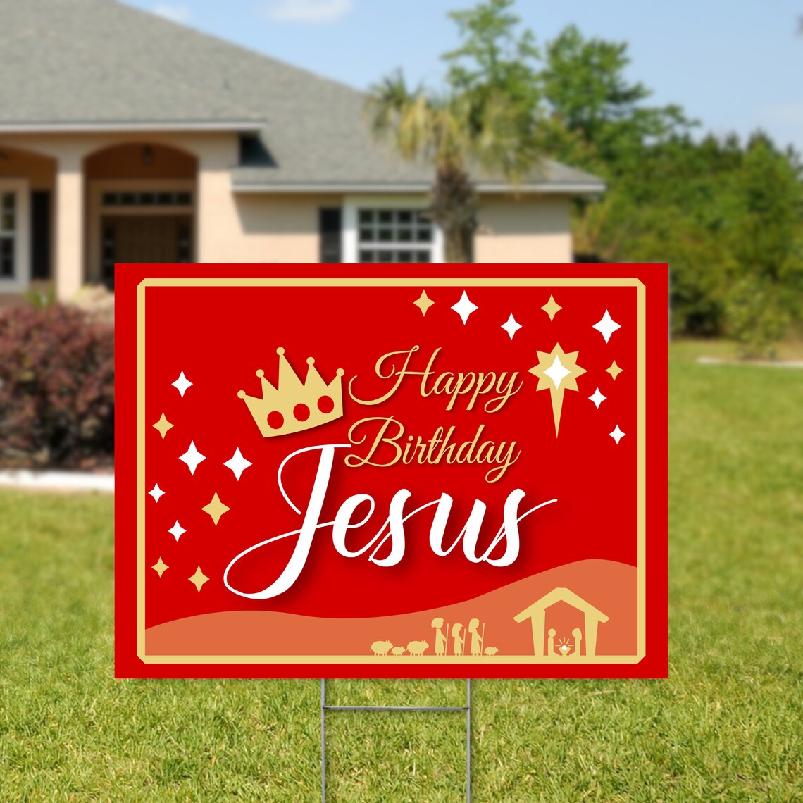HAPPY BIRTHDAY JESUS! Inspirational Christian Yard Sign - Etsy