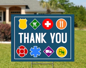 Thank You Essential Workers Yard Sign . Essential Workers Yard | Etsy