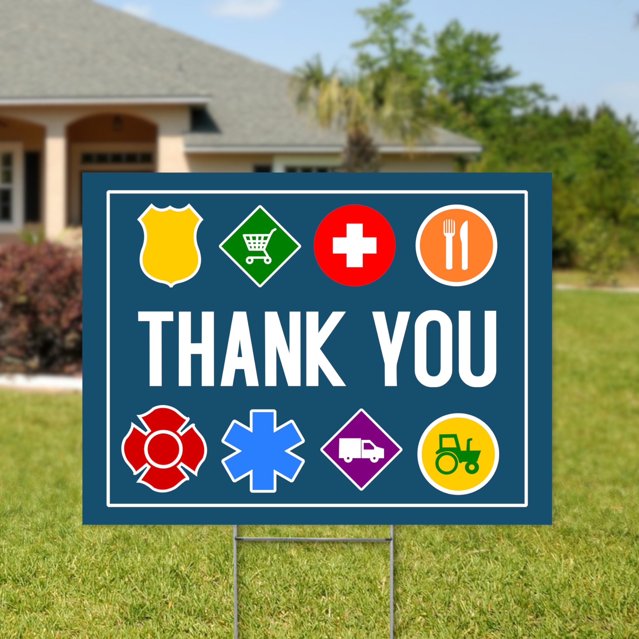 18" X 24" Thank You Essential Workers Yard Sign . Essential Workers ...