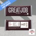 GREAT JOB Candy Bar Wrappers Printable Instant Download Co Workers ...