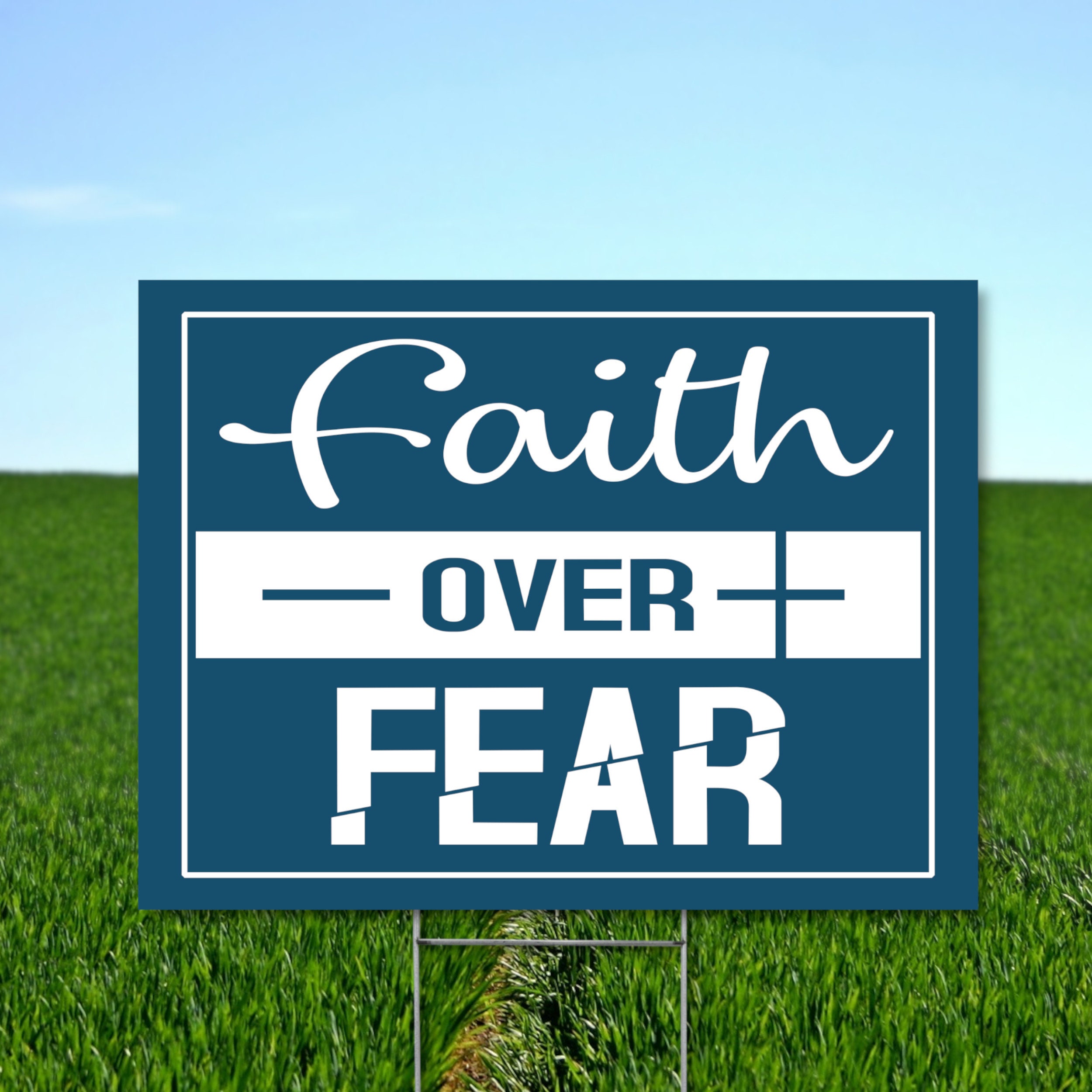 Faith over Fear Yard Sign Faith Yard Signs Religious Yard | Etsy