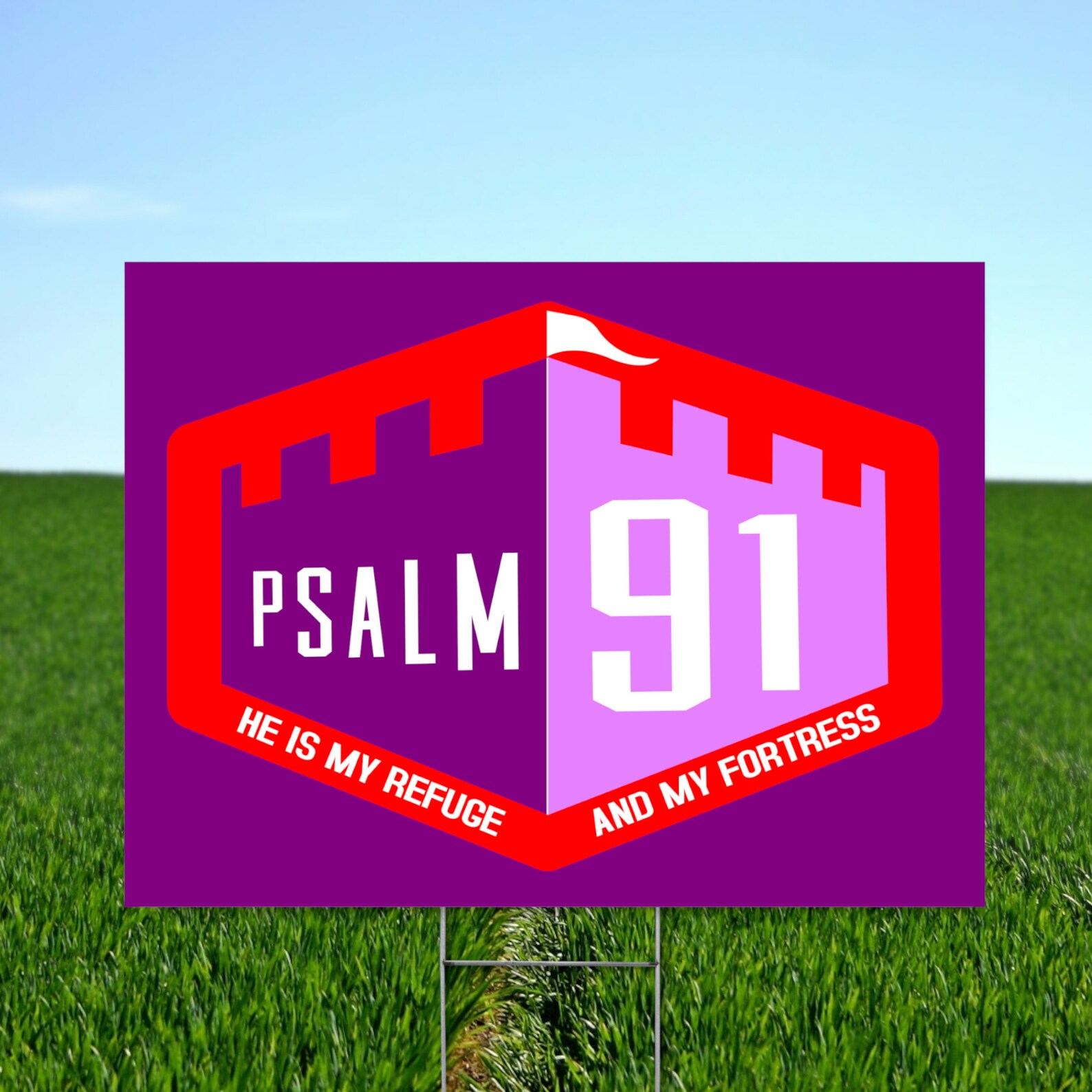 Psalm 91 Refuge Yard Sign, Lawn Signs, Faith Yard Signs, Religious Yard ...