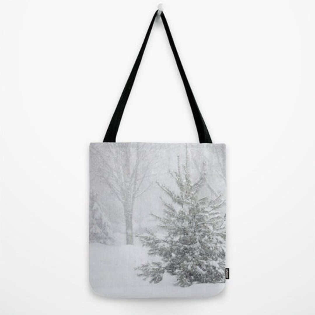 Tote Bag,market Bag, It's Snowing, Landscape, Grey,white,winter Bag ...