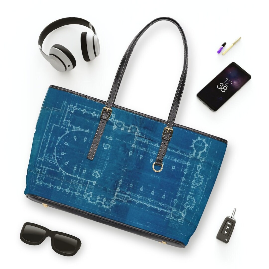 Church Floor Plan City Tote Bag, PU Leather Shoulder Bag, Women's ...