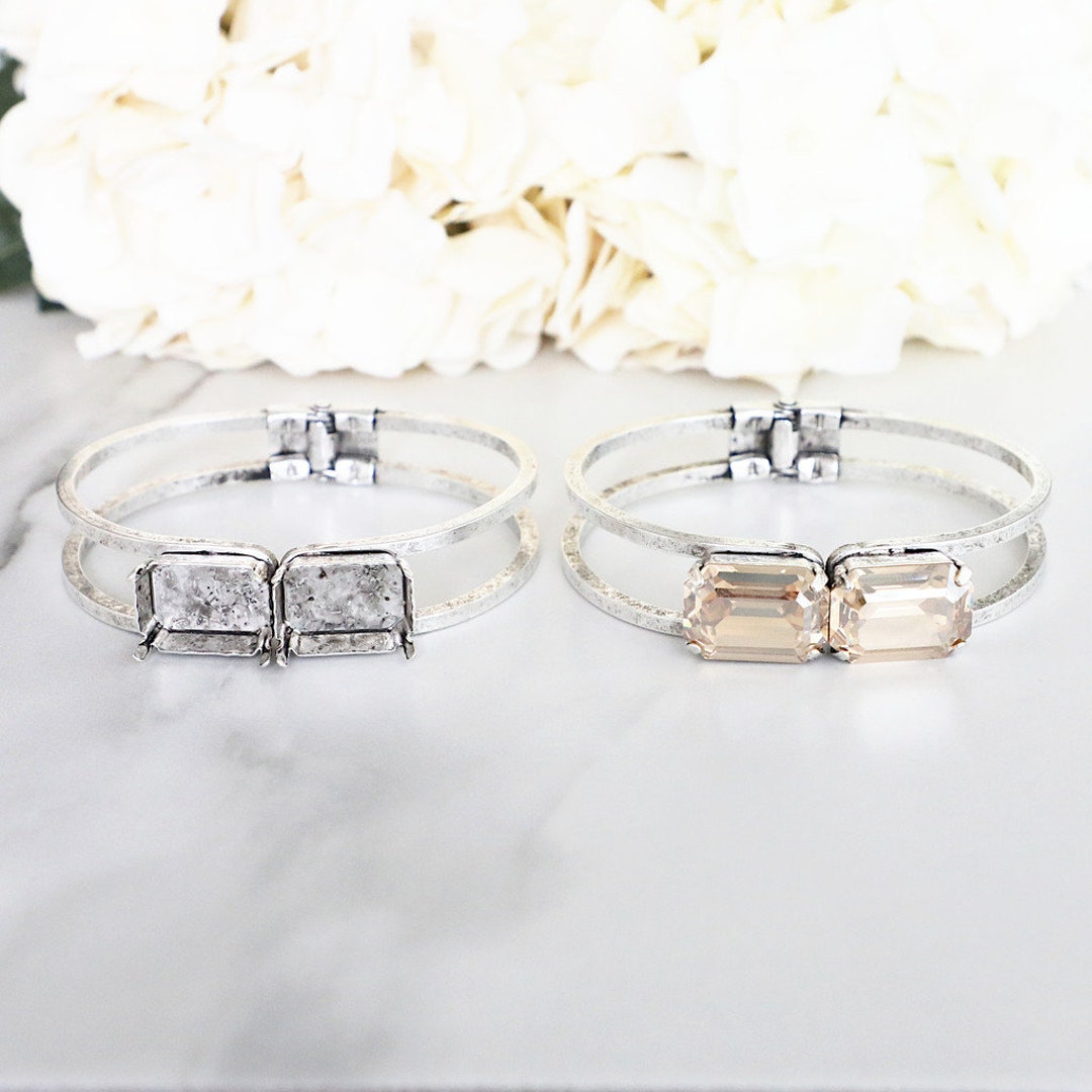 18mm X 13mm Octagon | Two Setting Hinge Bracelet | Empty Cup Jewelry - Etsy