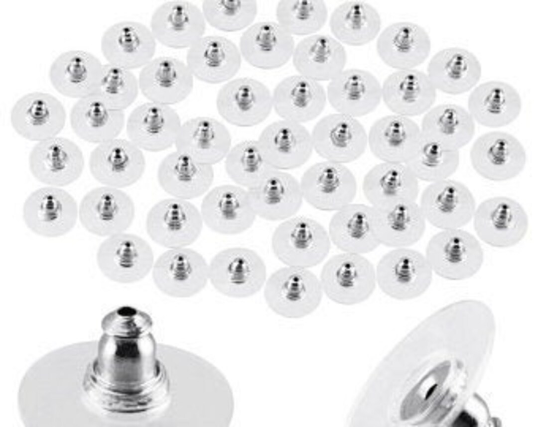 100 Pieces Bullet Earring Backs Plastic Back , Disk Style ...