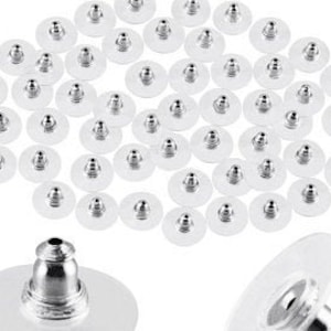 100 Pieces Bullet Earring Backs Plastic Back , Disk Style ...