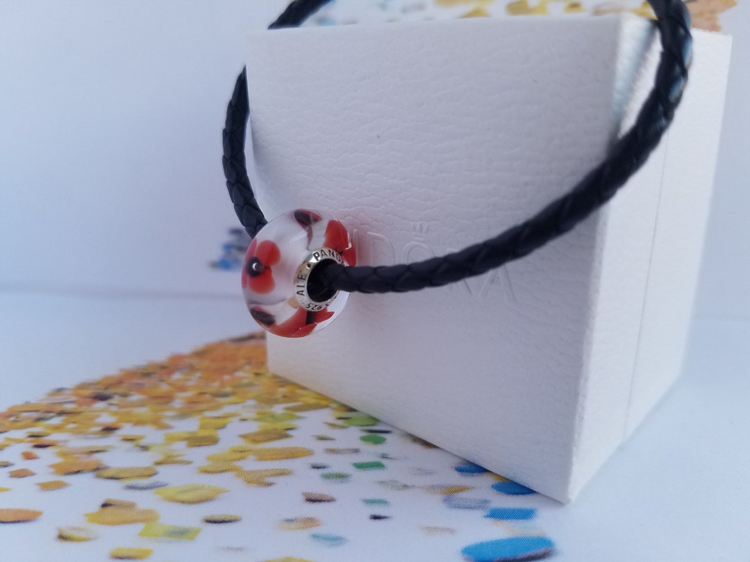 NEW Pandora Authentic Wild Flower Tribute Murano Classic Charm 791636 ...