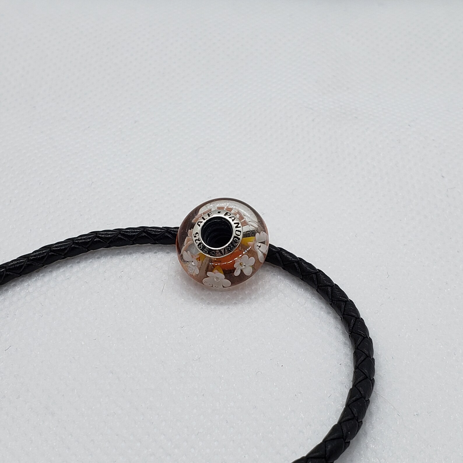 Authentic New Pandora Orange Tropical Flower Murano Beautiful - Etsy