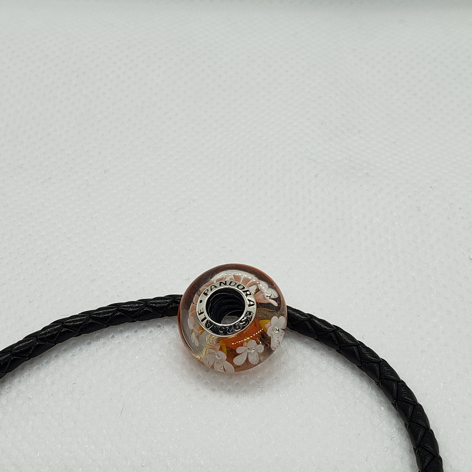 Authentic New Pandora Orange Tropical Flower Murano Beautiful - Etsy