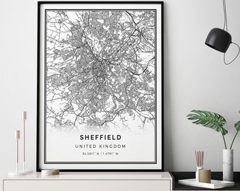 Sheffield Map Poster - Etsy