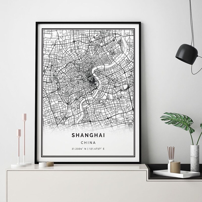 Shanghai Map Print - Etsy