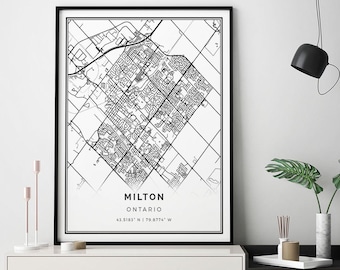 Milton Map Print - Etsy