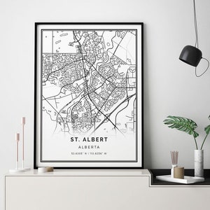 St. Albert Map Print | Minimalistic Wall Art Poster | City Maps ...
