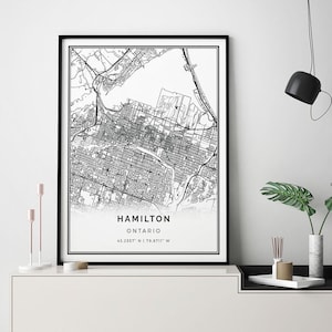 Hamilton Map Print | Minimalistic Wall Art Poster | City Maps ...