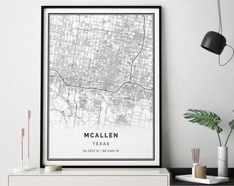 Dallas Map Print Minimalistic Wall Art Poster City Maps - Etsy
