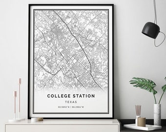 Richardson Map Print Minimalistic Wall Art Poster City | Etsy