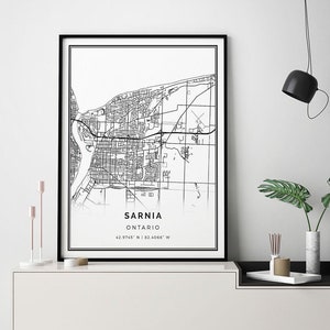 Sarnia Map Print | Minimalistic Wall Art Poster | City Maps ...