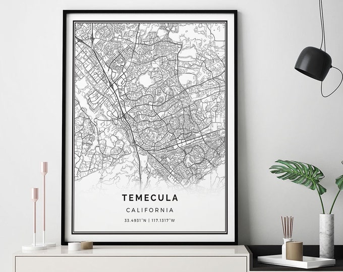 Richardson Map Print Minimalistic Wall Art Poster City | Etsy