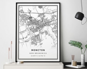 Moncton City Map - Etsy