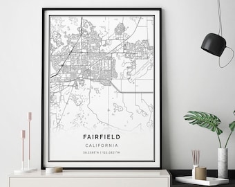 Fairfield Map Print - Etsy