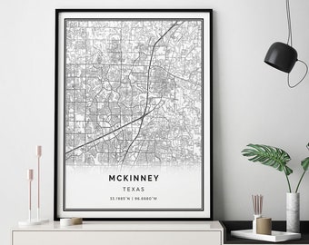 Richardson Map Print Minimalistic Wall Art Poster City | Etsy