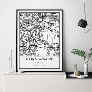 Marne-la-vallée Map Print | Minimalistic Wall Art Poster | City Maps ...