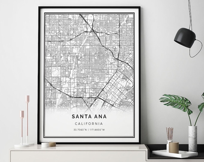 Santa Ana Map Poster, Santa Ana Map Print, Santa Ana Personalized Map ...