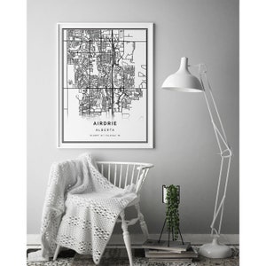 Airdrie Map Print | Minimalistic Wall Art Poster | City Maps ...