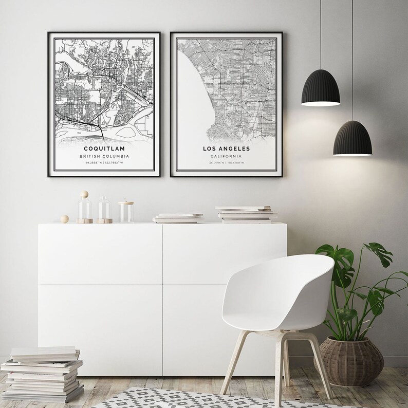 Coquitlam Map Print Minimalistic Wall Art Poster City Maps - Etsy