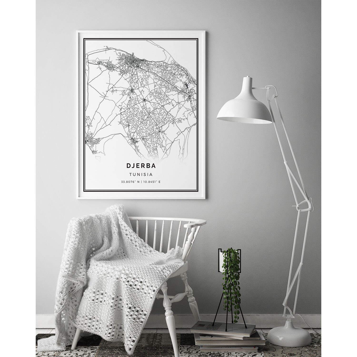Djerba Map Print Minimalistic Wall Art Poster City Maps | Etsy