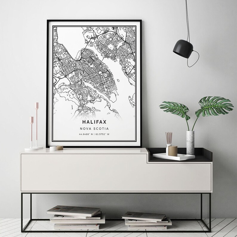 Halifax Map Print Minimalistic Wall Art Poster City Maps | Etsy