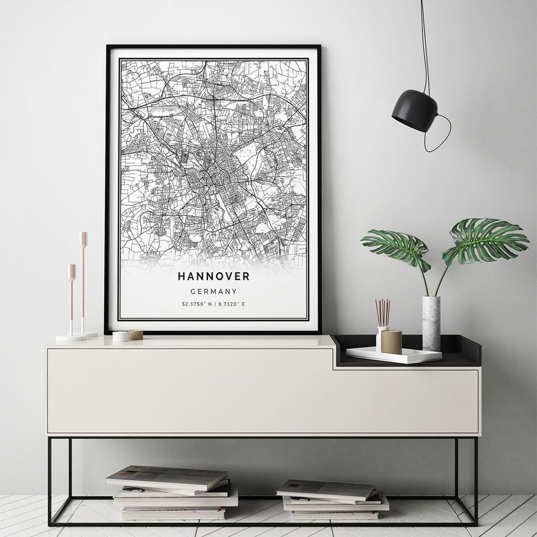 Hannover Map Print | Minimalistic Wall Art Poster | City Maps ...