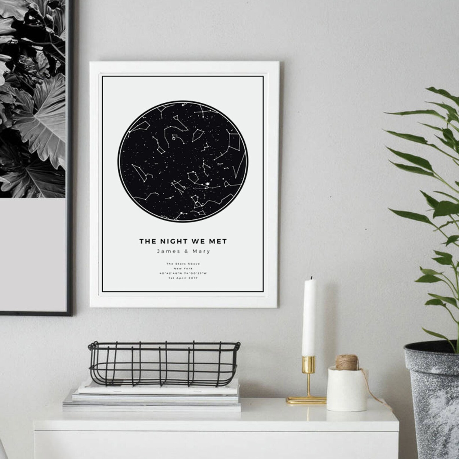 Custom Star Map Night Sky Print Poster Wedding Gift | Etsy
