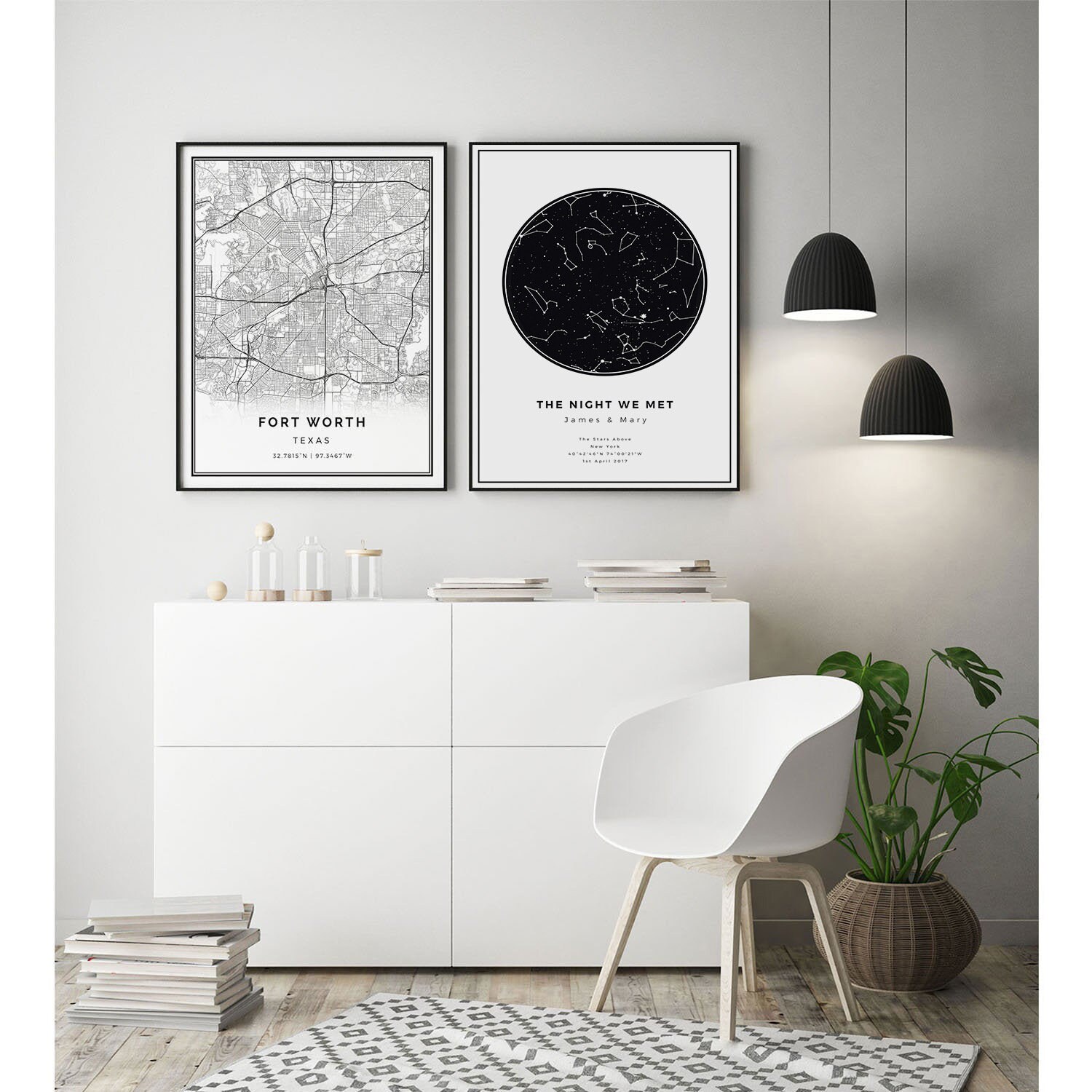 Custom Star Map Night Sky Print Poster Wedding Gift | Etsy