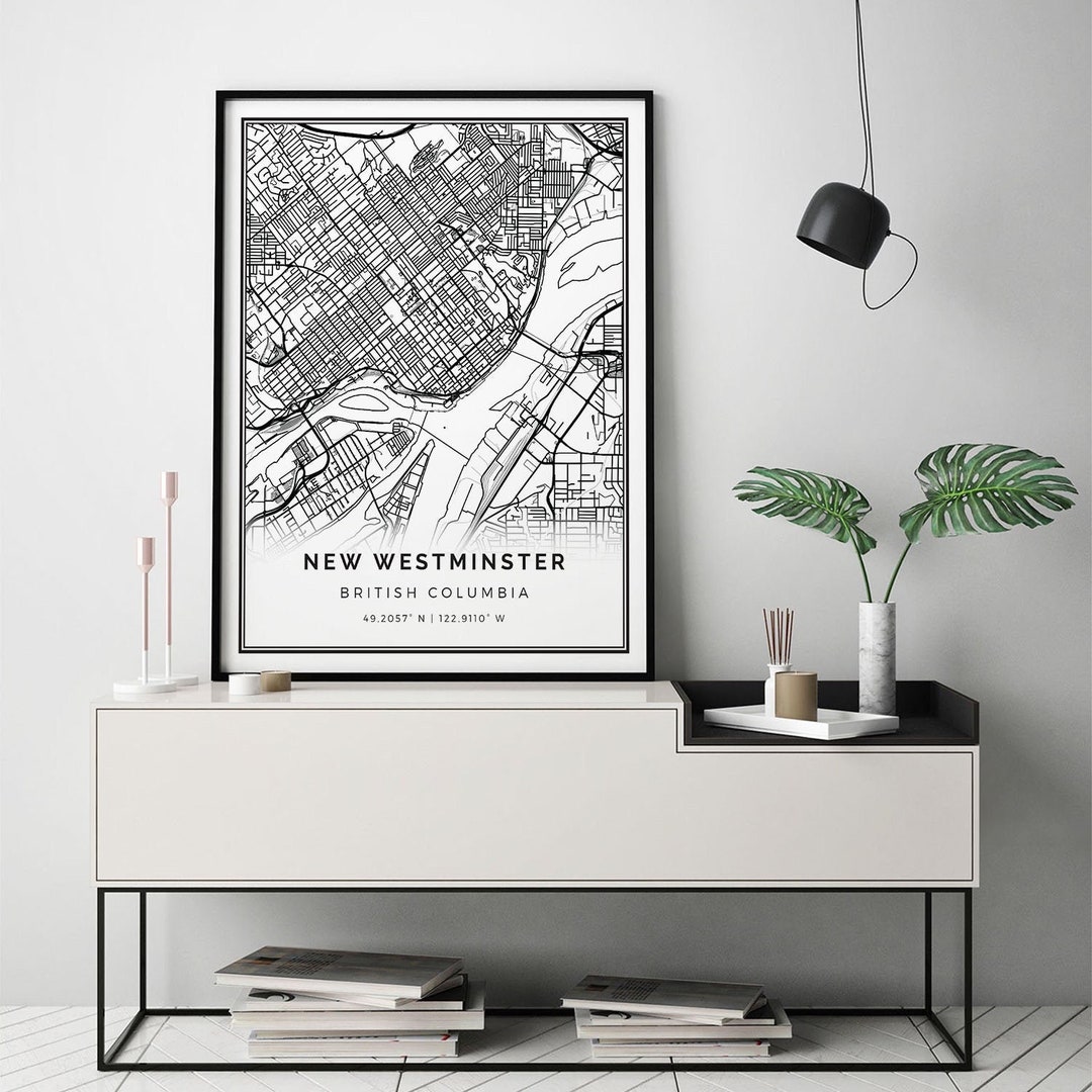 New Westminster Map Print | Minimalistic Wall Art Poster | City Maps ...
