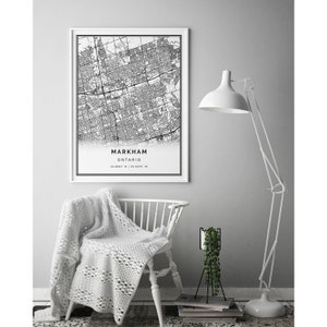 Markham Map Print Minimalistic Wall Art Poster City Maps Scandinavian ...