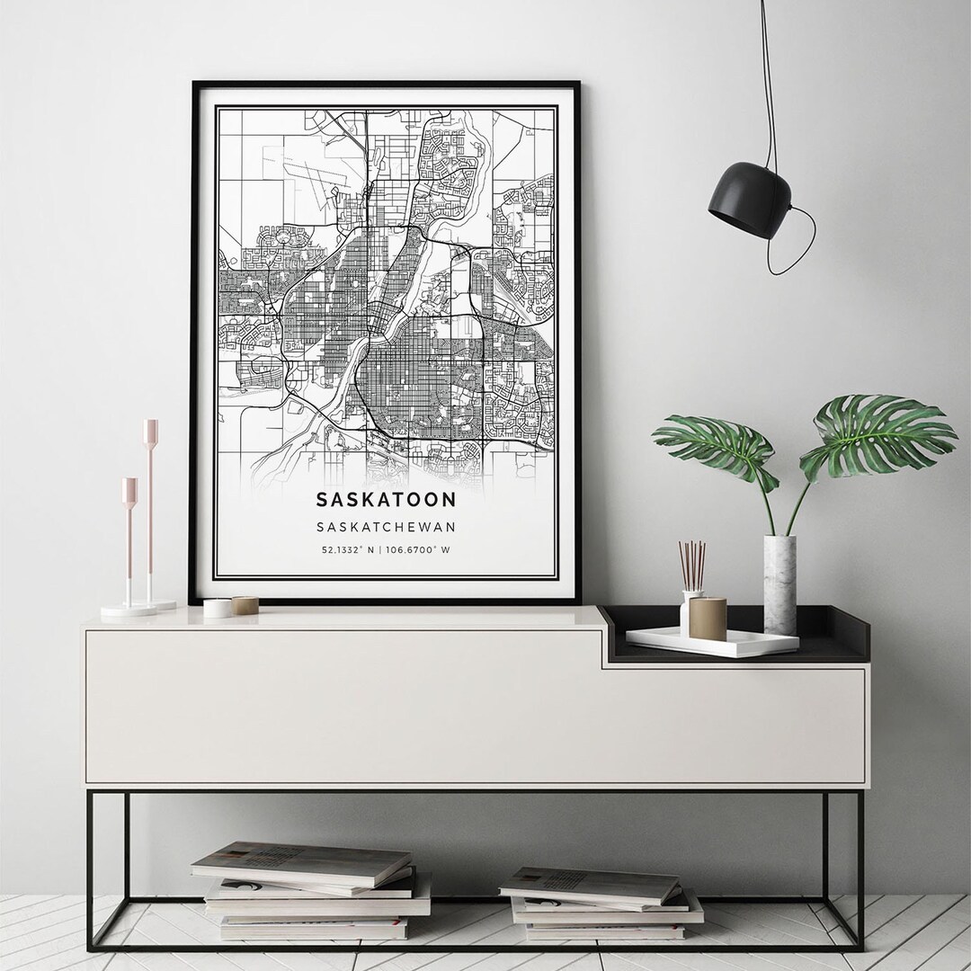 Saskatoon Map Print | Minimalistic Wall Art Poster | City Maps ...