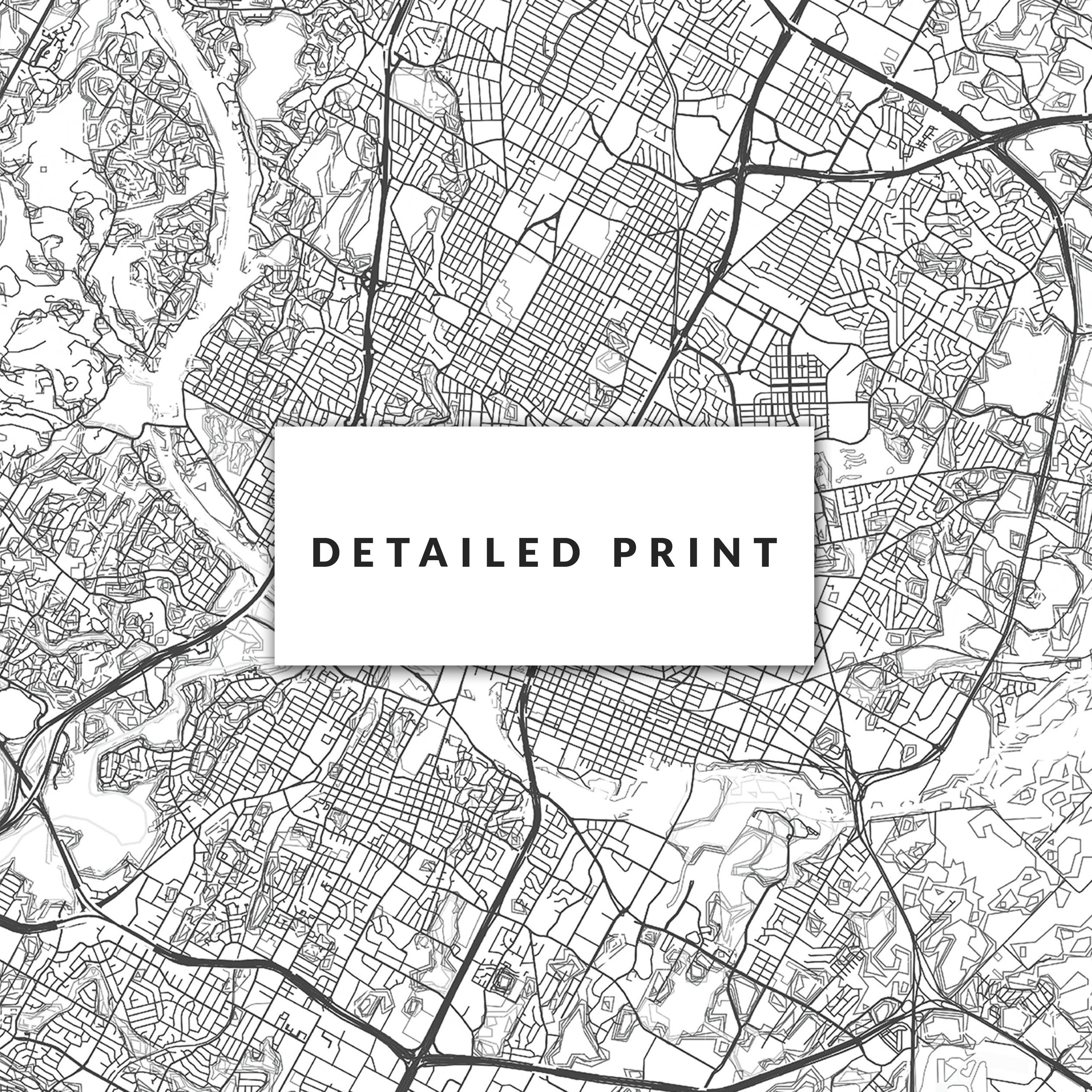 Austin Map Print Minimalistic Wall Art Poster City Maps - Etsy