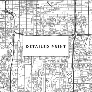 Tempe Map Print | Minimalistic Wall Art Poster | City Maps Scandinavian ...