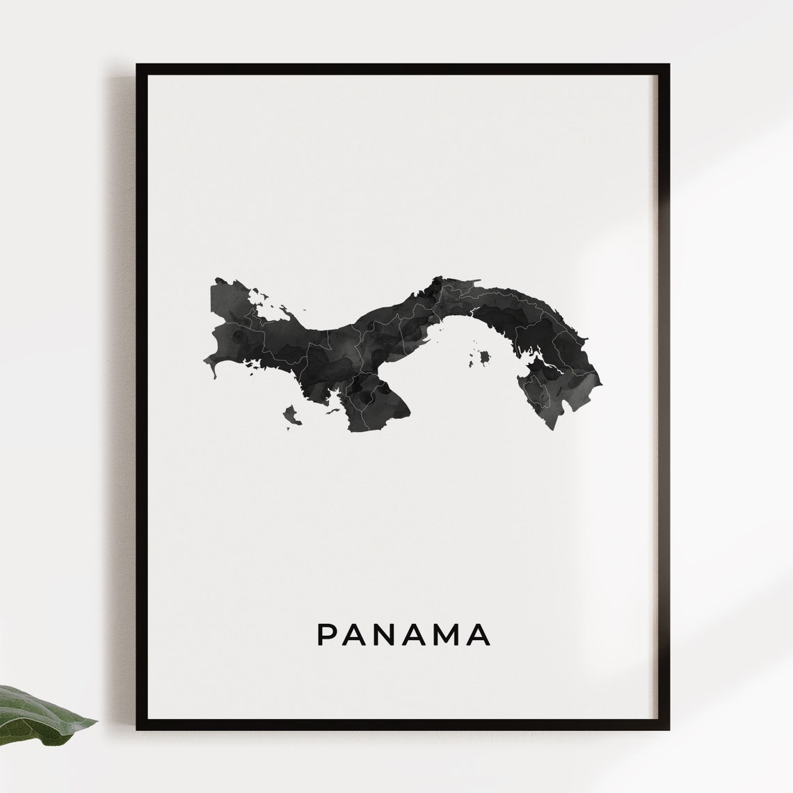 Panama Map Art Poster Black and White Wall Art Print of | Etsy