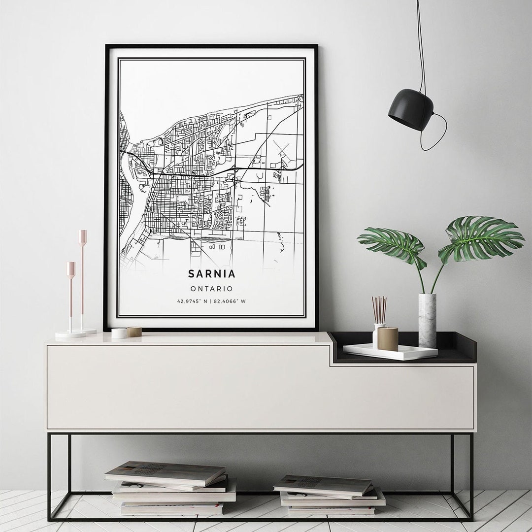Sarnia Map Print | Minimalistic Wall Art Poster | City Maps ...