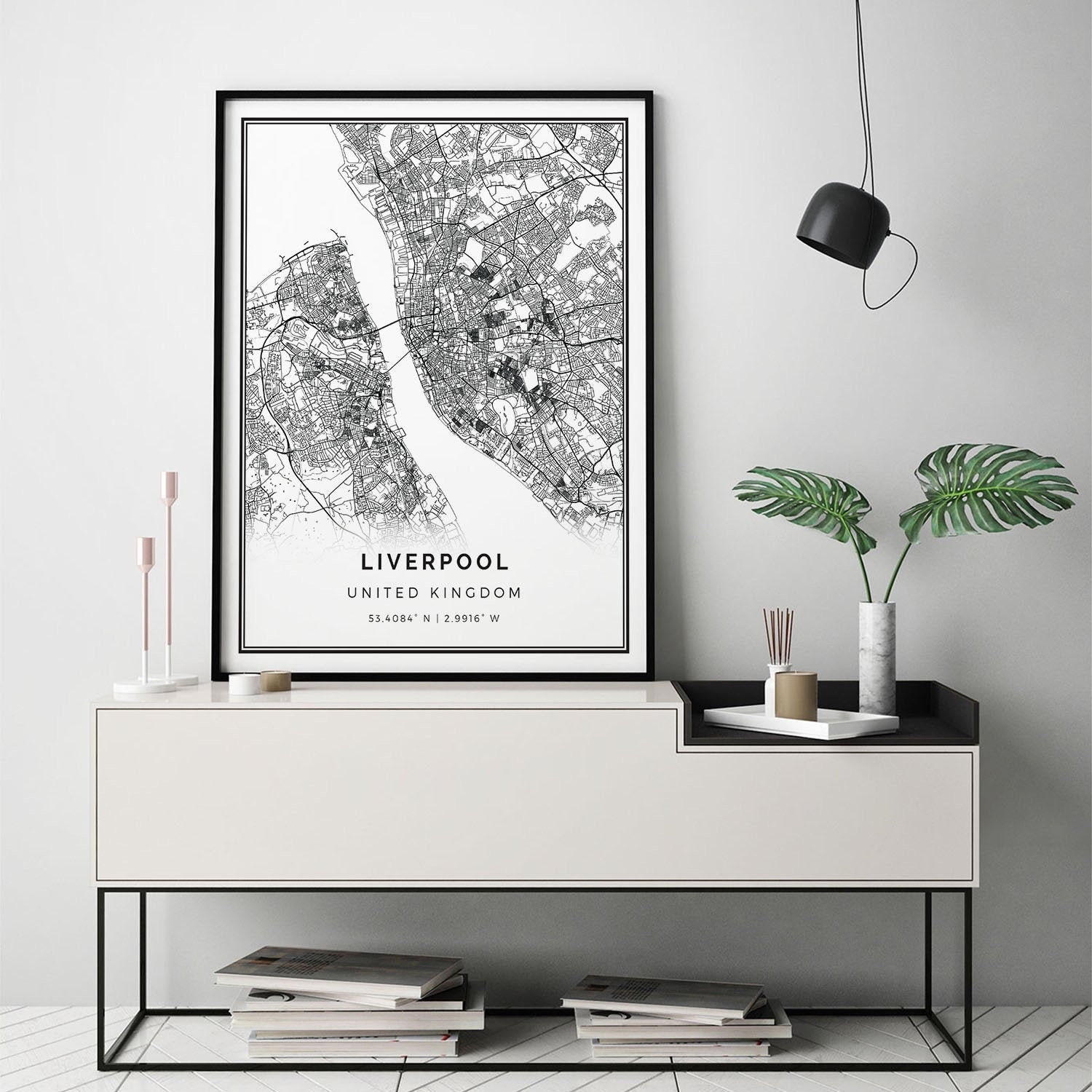 Liverpool Map Print Minimalistic Wall Art Poster City Maps | Etsy
