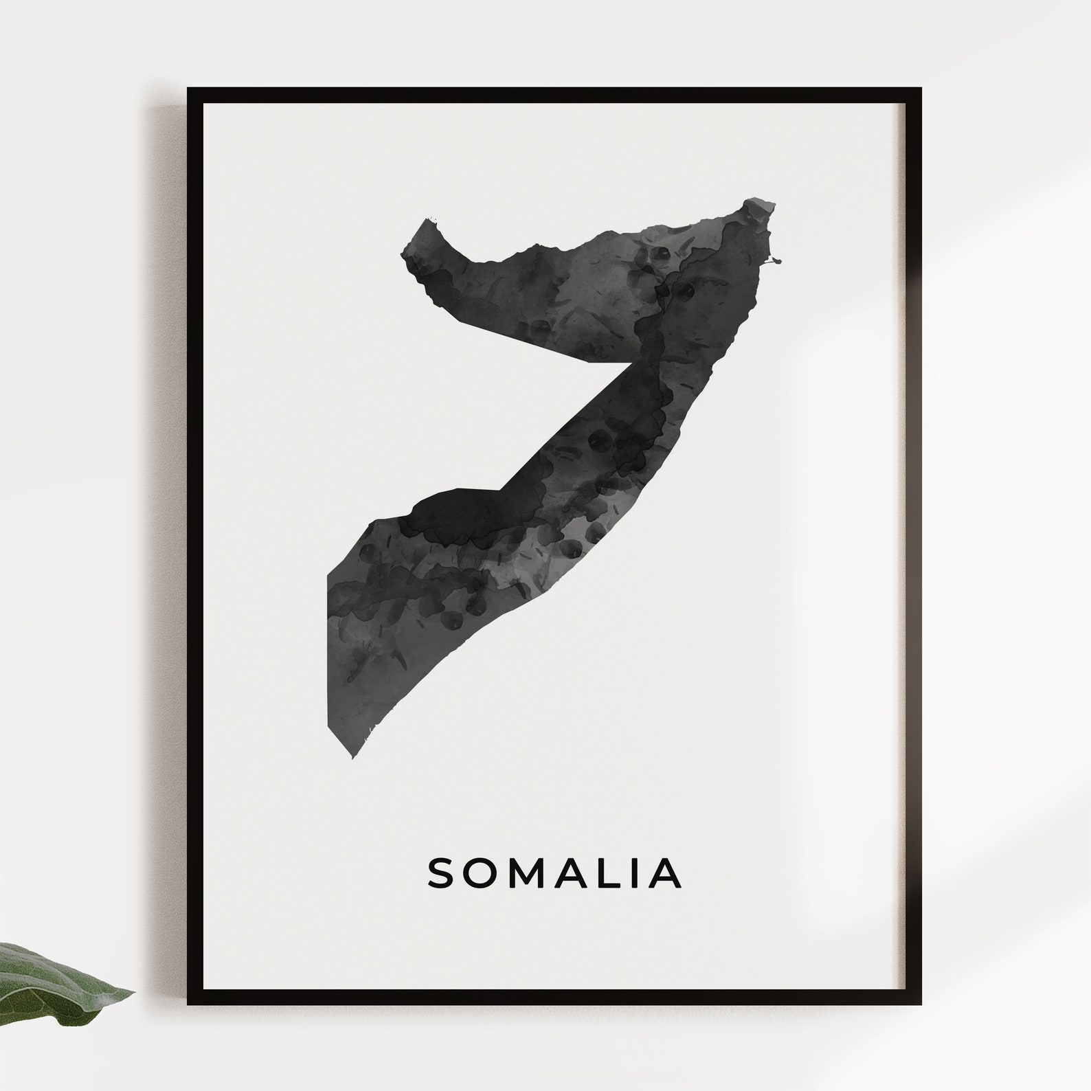 Somalia Map Art Poster Black and White Wall Art Print of - Etsy