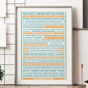 The Last Time Poem Print Printable Baby Shower, Mothers Day, Pregnancy ...