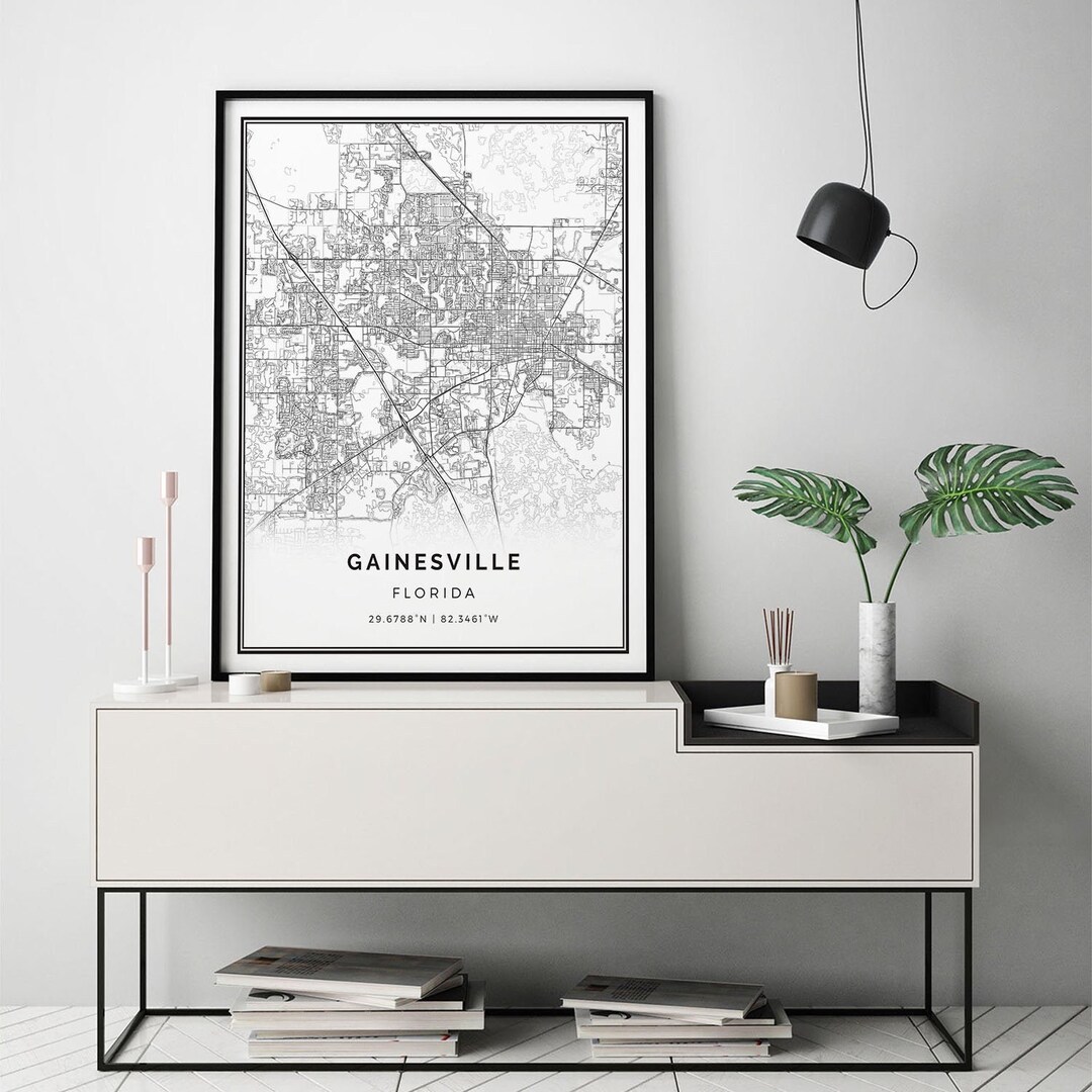 Gainesville Map Print | Minimalistic Wall Art Poster | City Maps ...