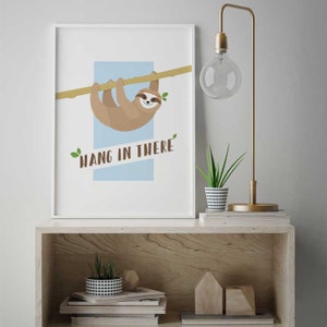 Sloth Poster Wall Decor, Poster Wall Decor, Sloth Wall Decor, Hang in ...