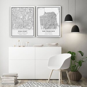 High Point Map Canvas Print, City Maps Wall Art, North Carolina Gift ...